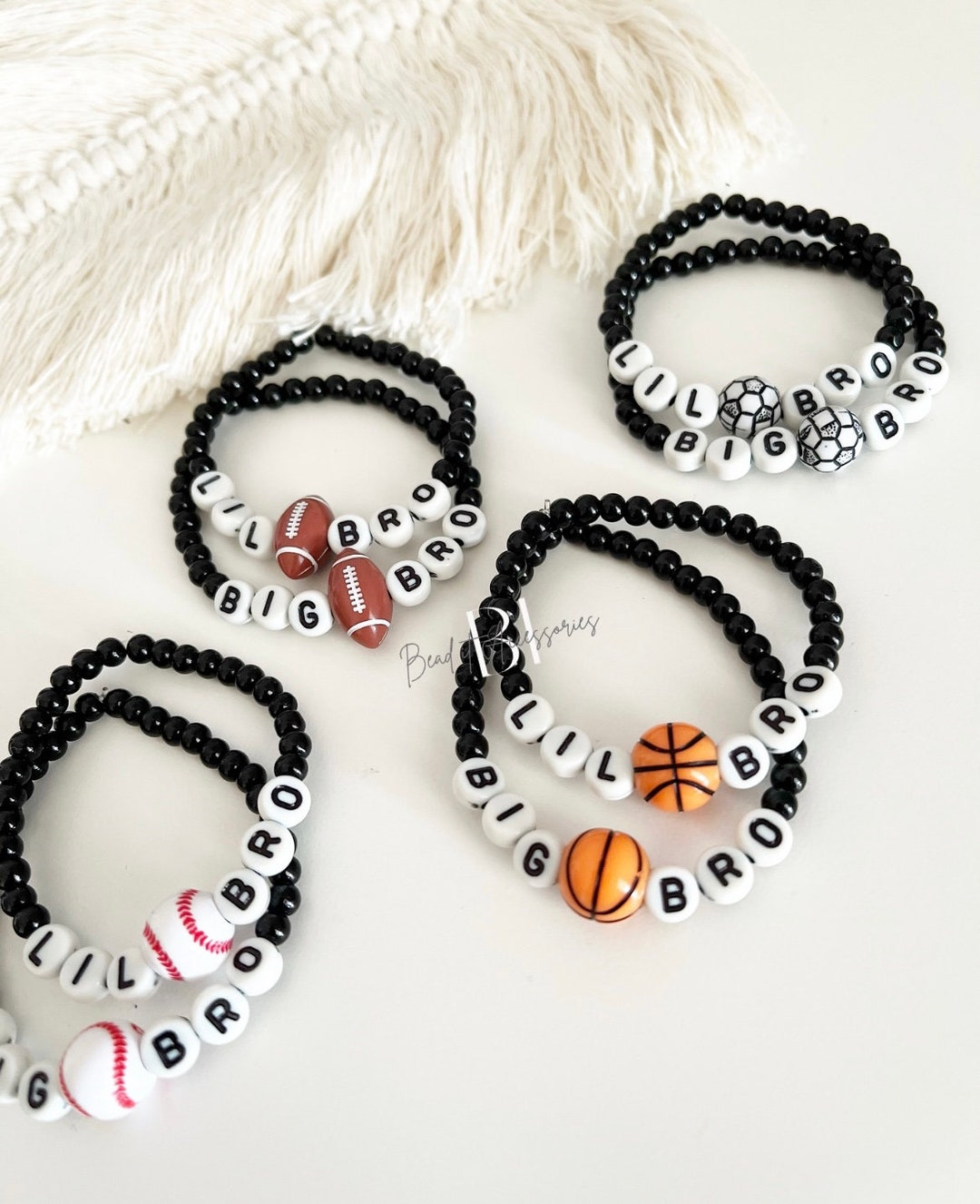 Matching Big Brother Little Brother Bead Bracelet: Sports Gift - Etsy