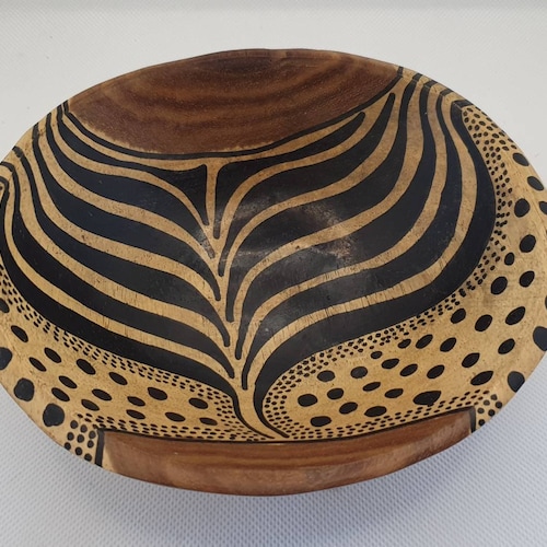 Decorative Handmade Wooden African Painted Long Bowl. | Etsy