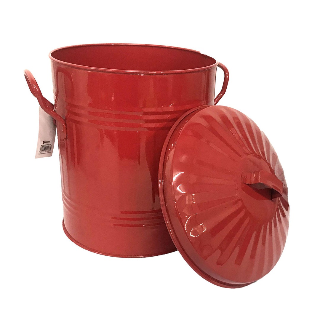 13L Mini Metal Bin Dustbin Household Room Storage Basket Children ...