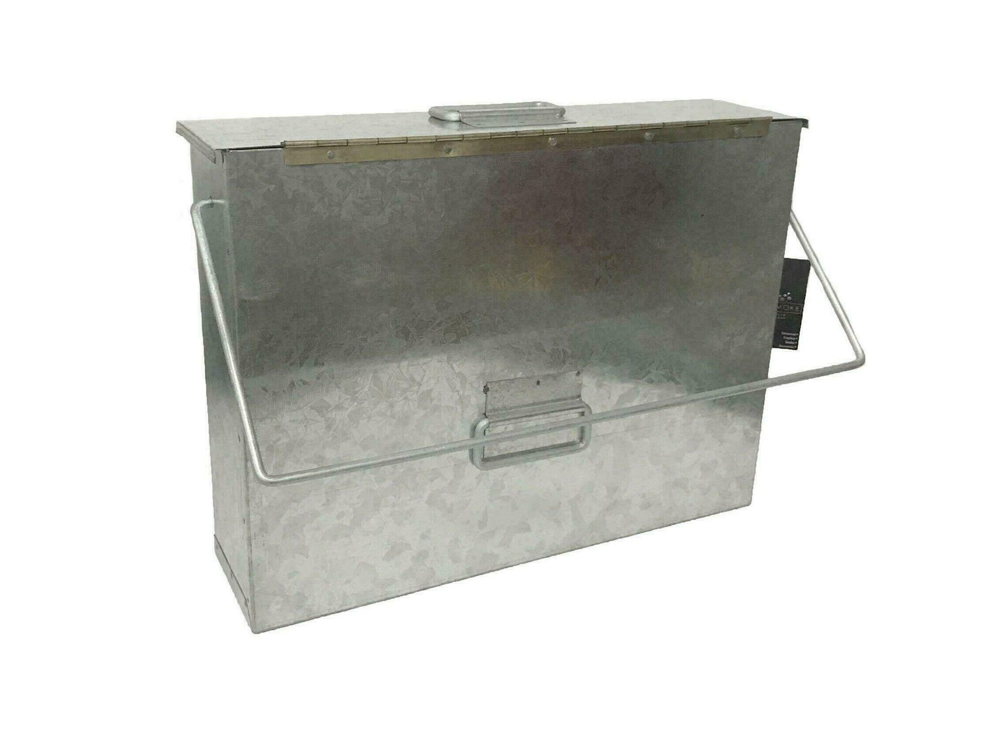 Ash Carrier Box Galvanised Metal Can Hot Fireplace Tidy Bucket ...