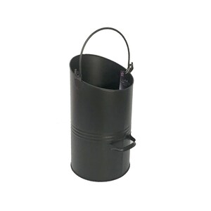 Galvanised Black Metal Fireplace Round Coal Scuttle Bucket Hod Eclipse ...