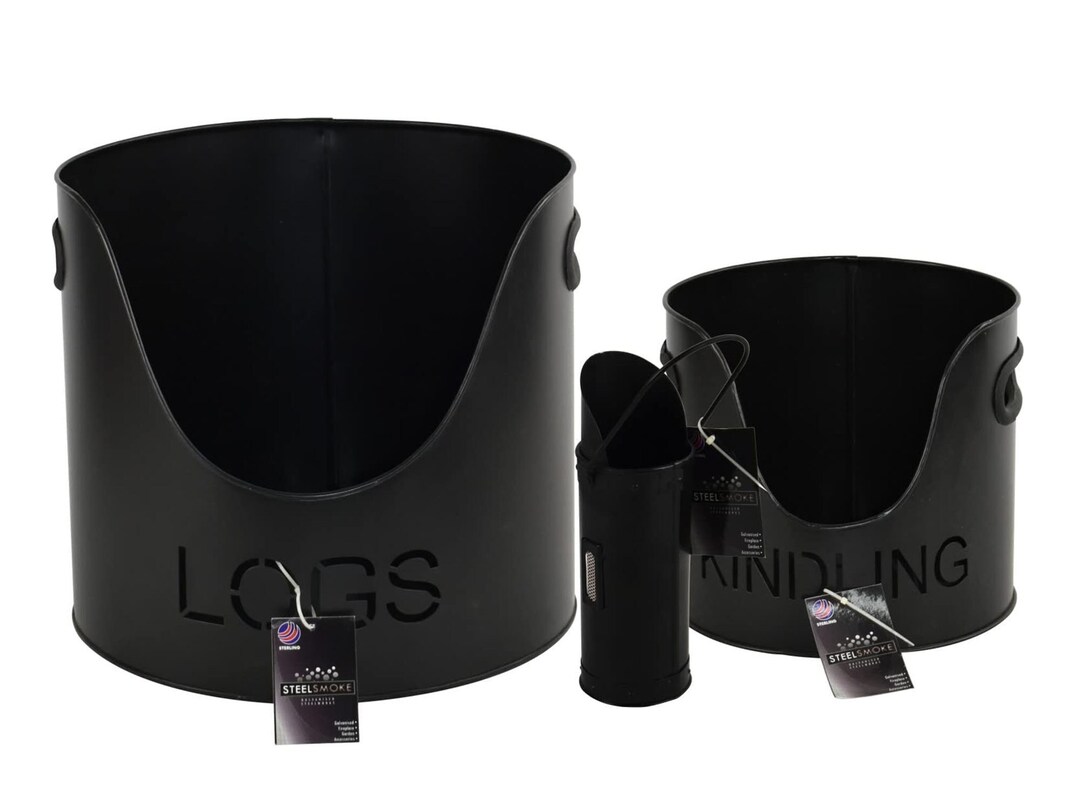 Log Holder Fireplace Log Bucket Set Fireside Coal Bucket Ash Bucket ...