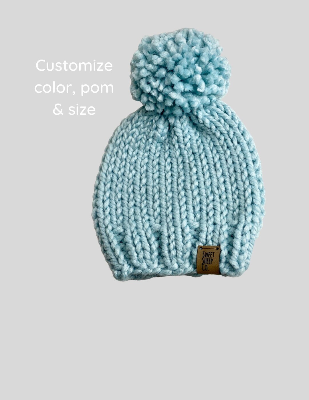 Custom Solid Color Pom Hat - Etsy