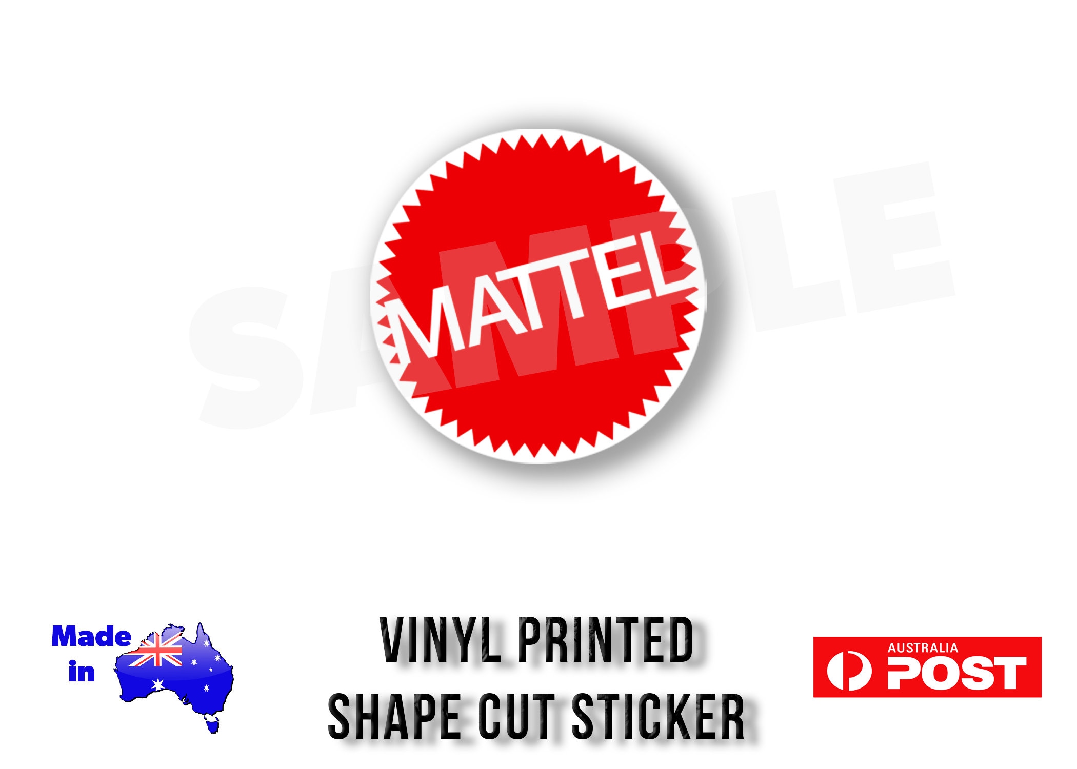 Mattel Sticker Large Vinyl Printed and Shape Cut 140mm Dia - Etsy UK