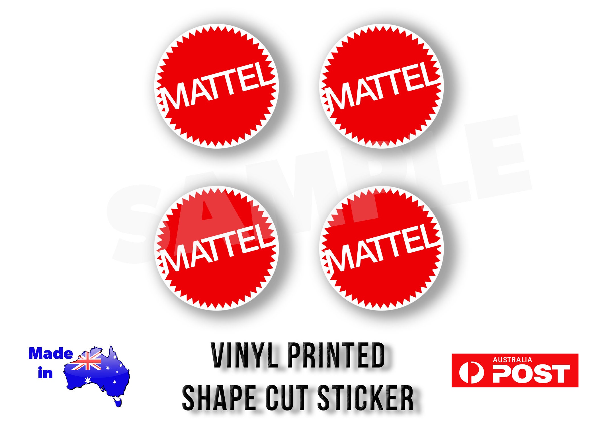 Mattel Sticker Large Vinyl Printed and Shape Cut 140mm Dia - Etsy UK