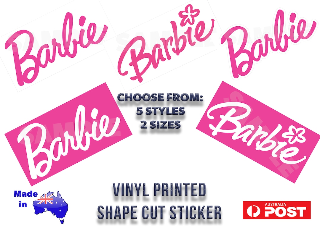 Barbie Sticker Vinyl Printed Shape Cut - Decal 5 Designs - 2 Sizes ...