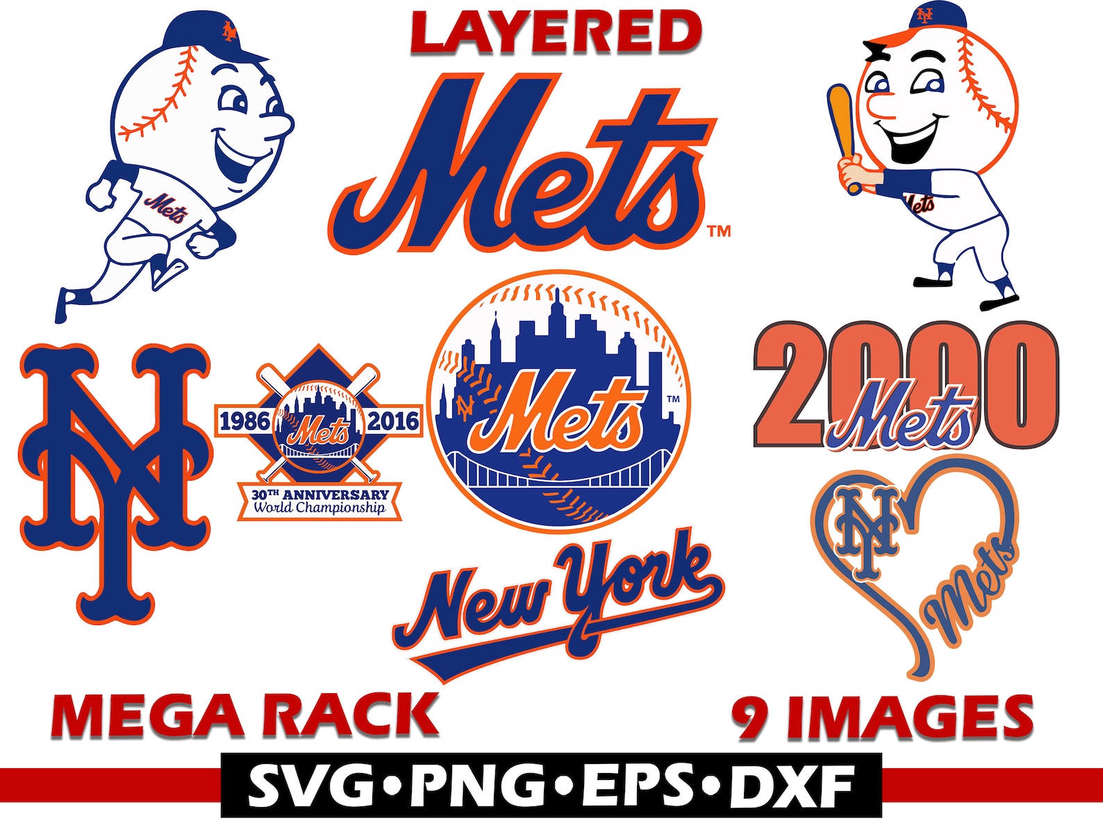 MLB New York Mets SvgLogo MLB Football SVG cut file for | Etsy