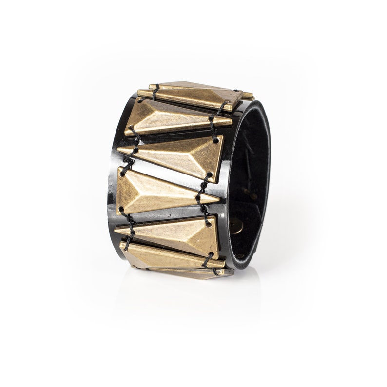 The Triangle Black Patent Leather Cuff - Etsy