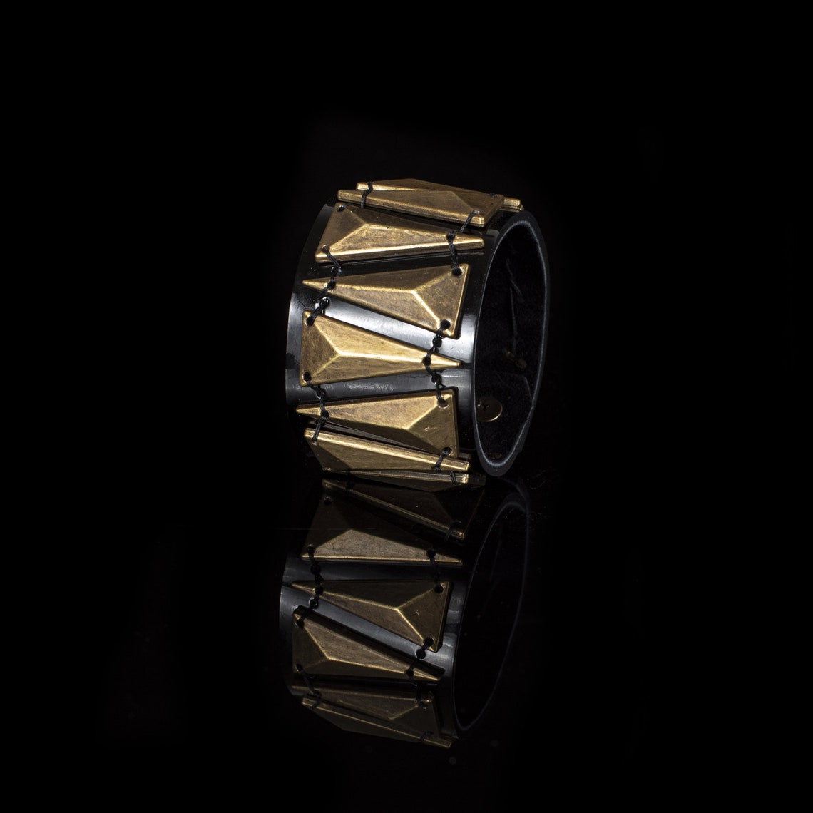 The Triangle Black Patent Leather Cuff - Etsy