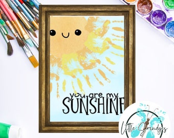 You Are My Sunshine Baby Footprint Handprint Art Print - Etsy