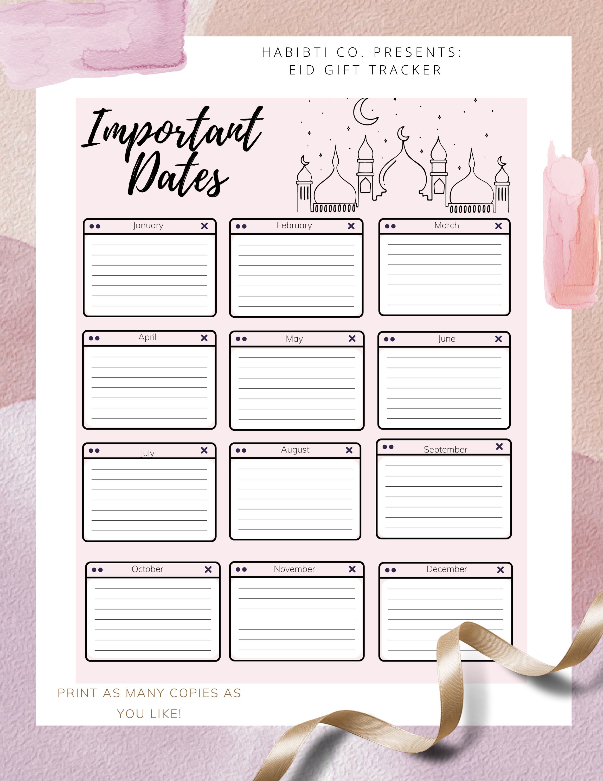 Printable Undated Islamic Planning Calendar. Hourly Schedule. Surah ...