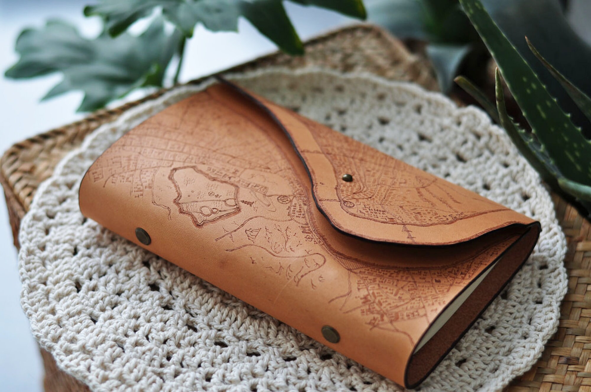 Personalized City Map Leather Journal / Engrave a Map of Your Home Onto ...