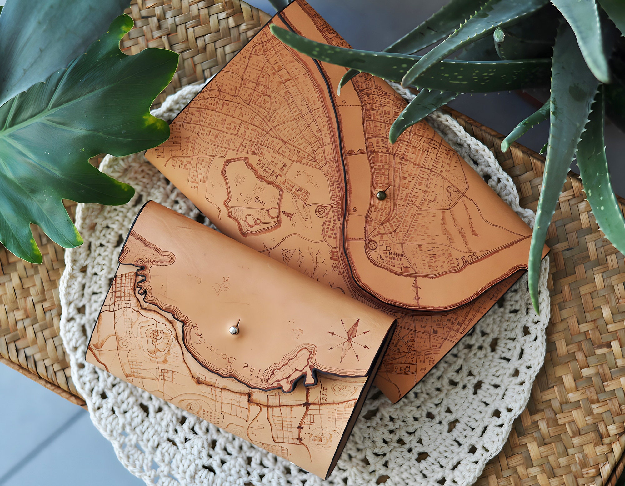 Personalized City Map Leather Journal / Engrave a Map of Your Home Onto ...