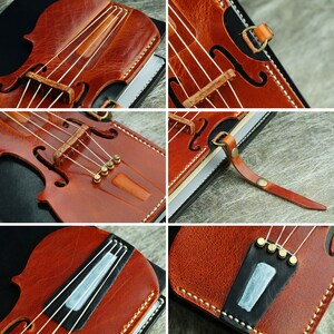 Cello & Violin Genuine Leather Journal / Personalized Looseleaf Cowhide ...