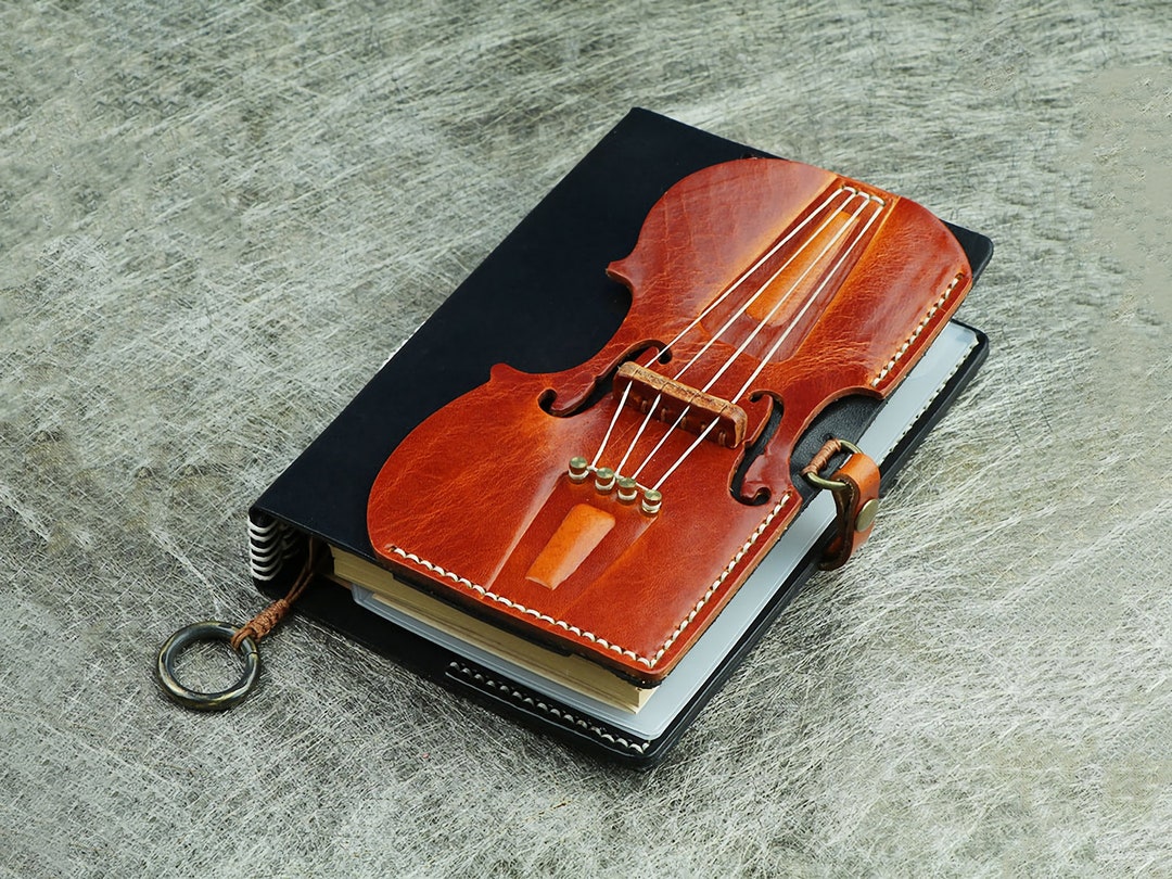 Cello & Violin Genuine Leather Journal / Personalized Looseleaf Cowhide ...