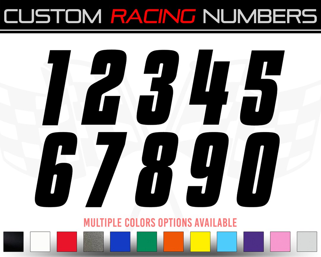 Racing Numbers Vinyl Decal Sticker | Dirt Bike Plate MX Comp Numbers ...