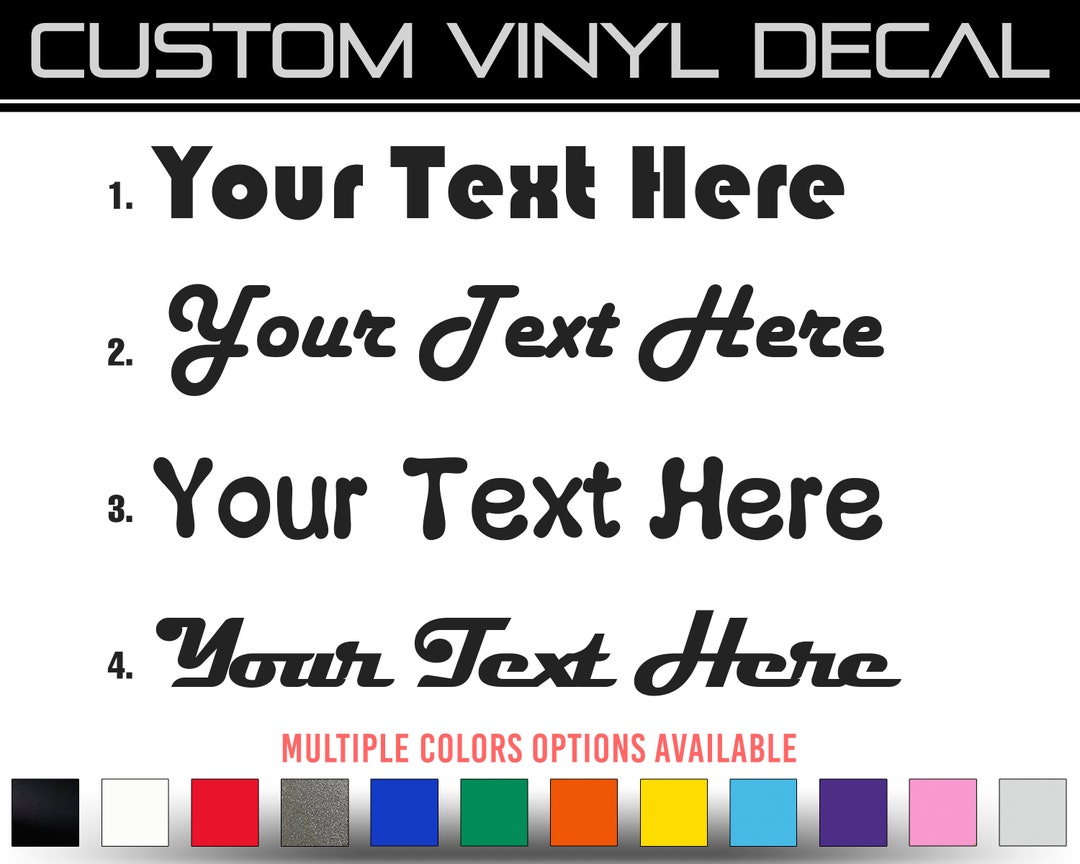 Custom Text Personalized Vinyl Decal Sticker | Retro Vintage Fonts - Etsy