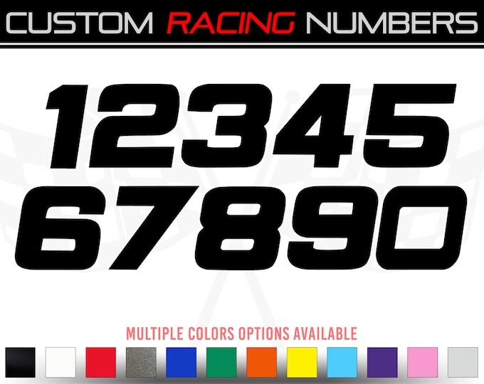 Custom Made Motorcycle Tank Number Decal Sticker Cafe Racer Choose ...