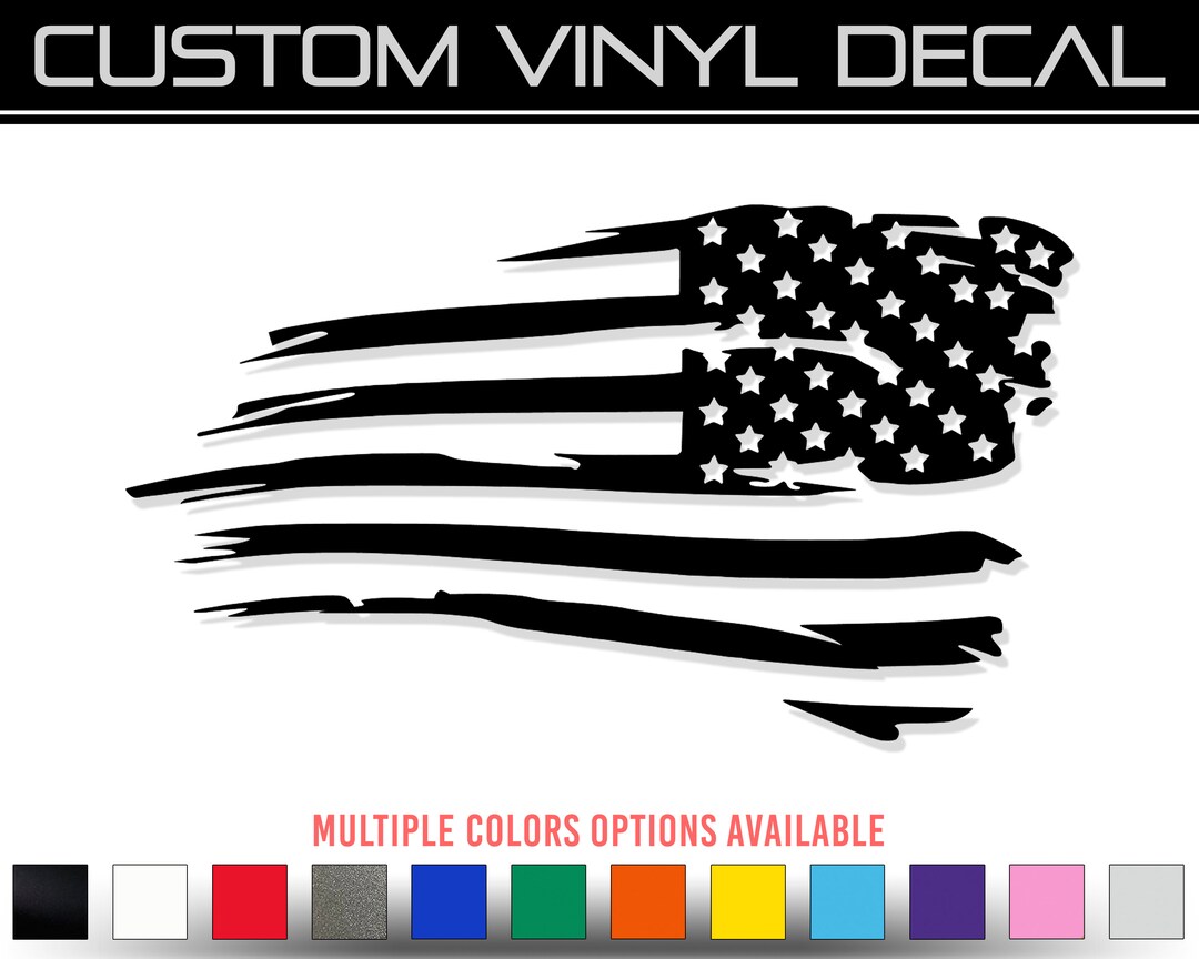 Distressed American Flag Vinyl Decal Sticker - Left Facing - Etsy
