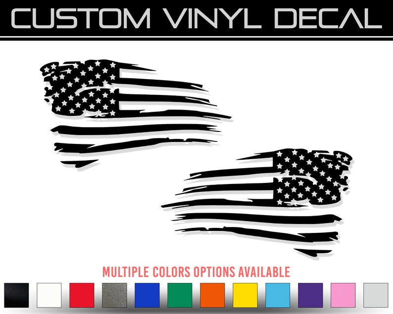 Distressed American Flag Vinyl Decal Sticker Set of Two One - Etsy