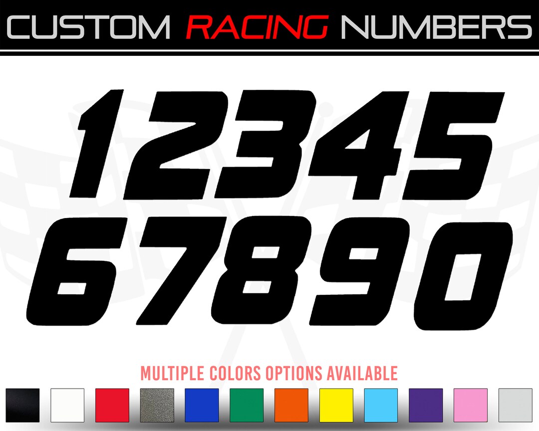 Racing Numbers Vinyl Decal Sticker | Dirt Bike Plate MX Comp Numbers ...