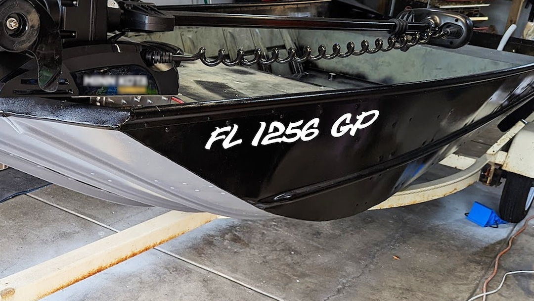 Boat Registration Numbers: 3" Vinyl Decal Set - Fits Jon Boat, Jet Ski ...