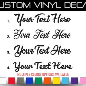 Custom Text Personalized Vinyl Decal Sticker | Script Fancy Fonts - Etsy