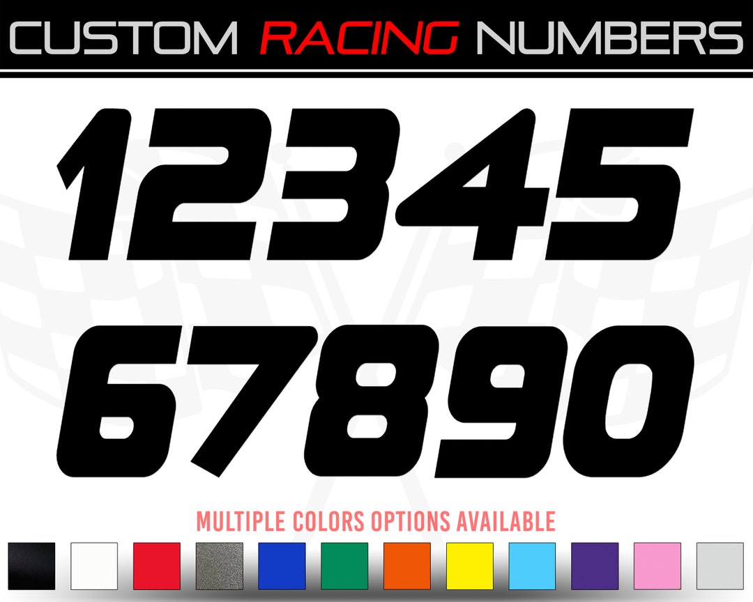 Racing Numbers Vinyl Decal Sticker | Dirt Bike Plate MX Comp Numbers ...