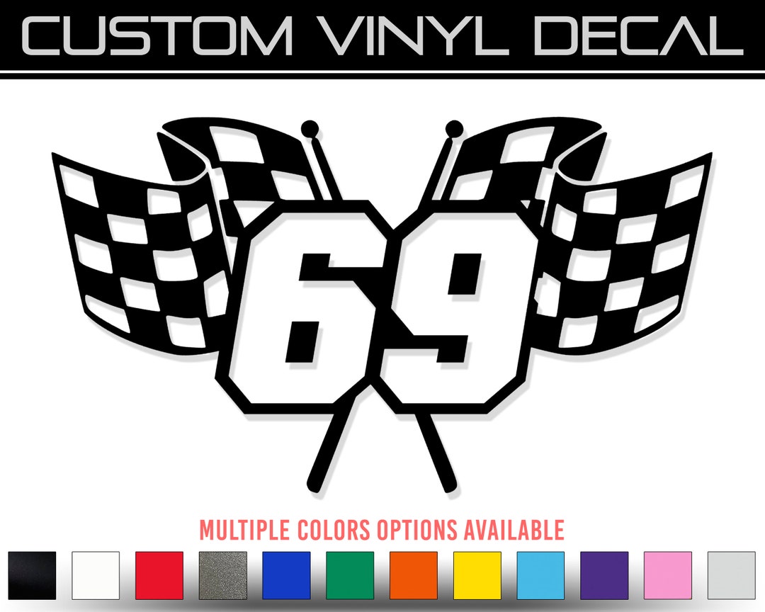 Custom Racing Number Flag Vinyl Decal Sticker - Etsy