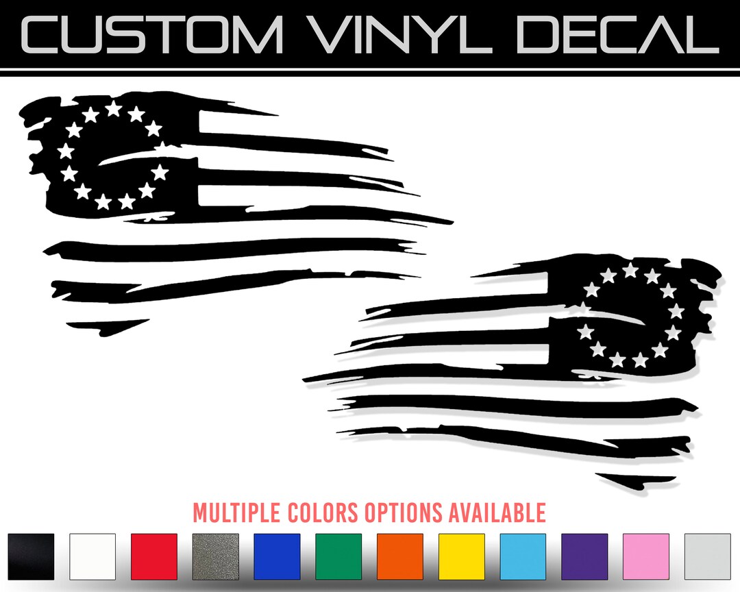 Distressed Colonial American Flag Vinyl Decal Sticker Set of - Etsy