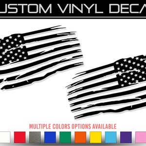 Distressed American Flag Vinyl Decal Sticker - PAIR - Right Facing ...