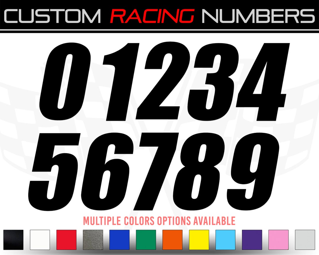 Racing Numbers Vinyl Decal Sticker | Dirt Bike Plate MX Comp Numbers ...
