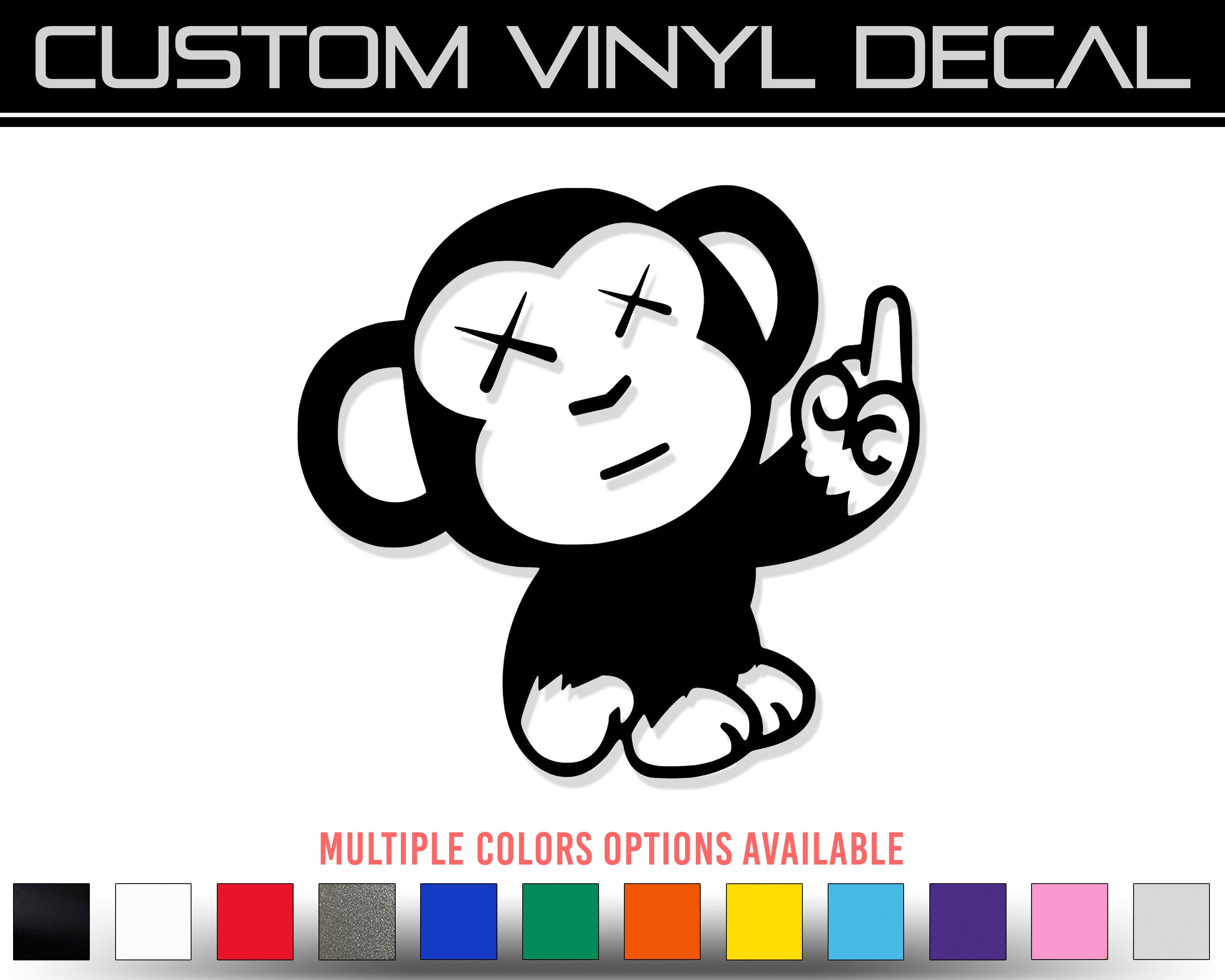 Monkey Middle Finger JDM Vinyl Decal Funny Car Truck Sticker - Etsy ...