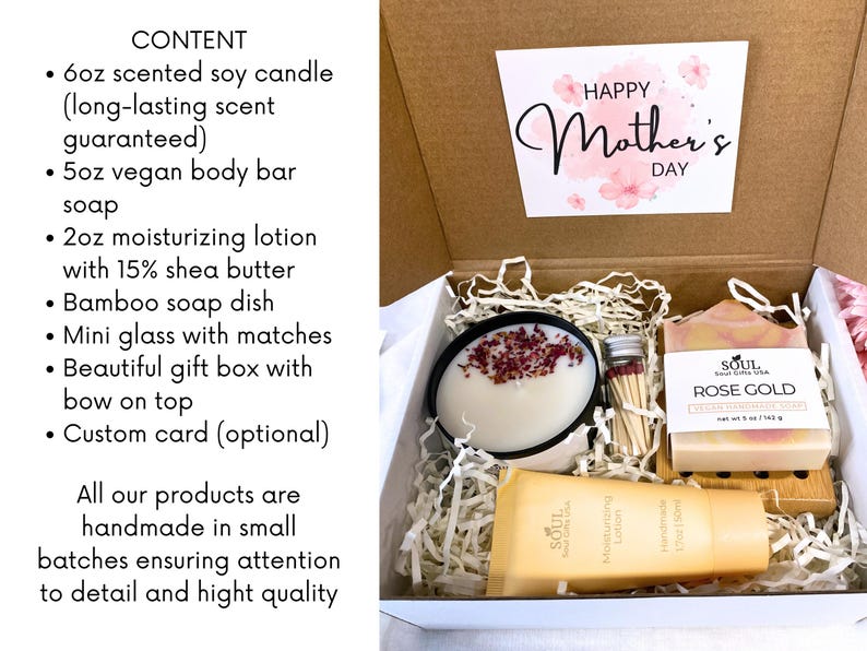 Personalized Mother’s Day Gift Box Spa Set With Candle, Soap & Lotion ...