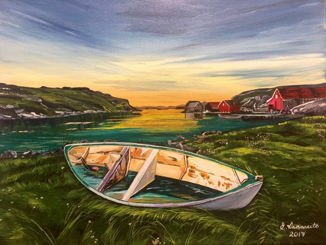 Row Boat on Shore Original Painting - Etsy