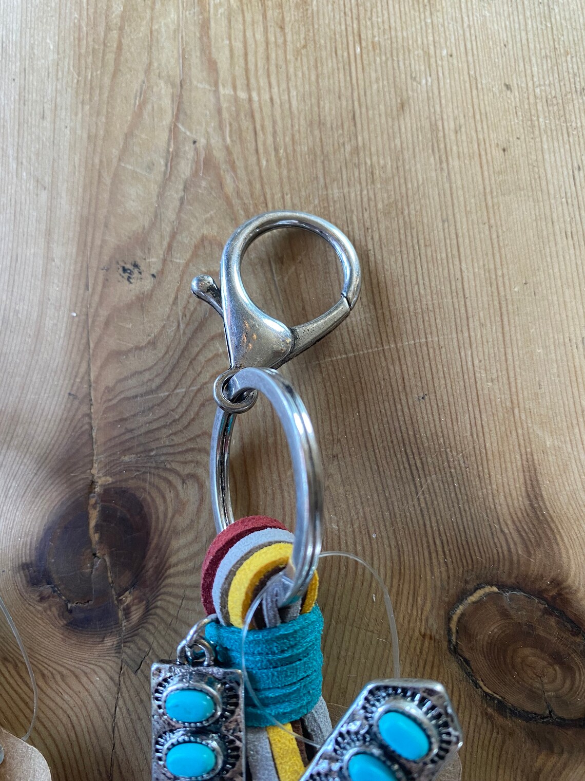 Western Initial Monogram Pendant Key Chain Suede Leather - Etsy