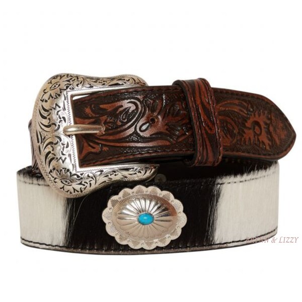 Cowhide Belt - Etsy