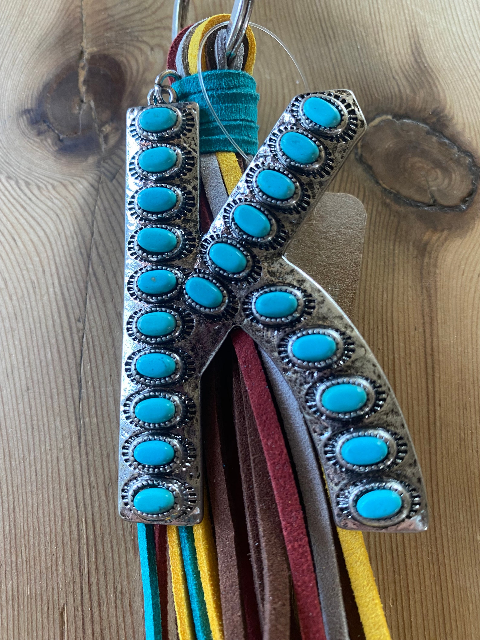 Western Initial Monogram Pendant Key Chain Suede Leather - Etsy