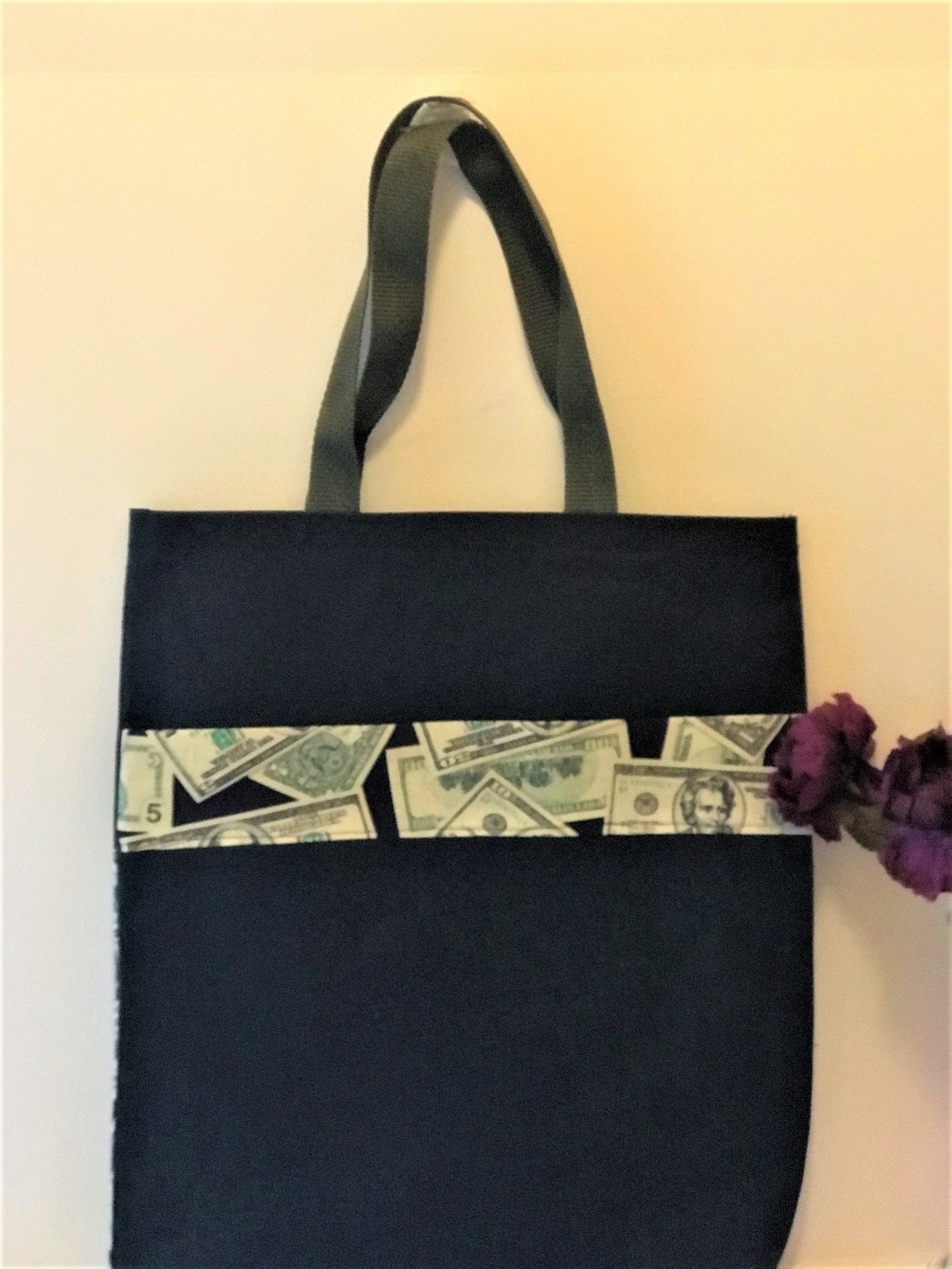 Embroidered Novelty Money Tote Bag with Dough Character | Etsy