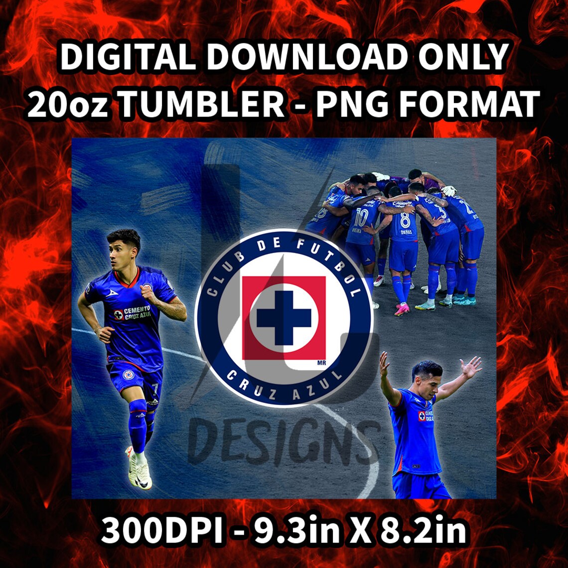 Cruz Azul Tumbler Wrap PNG Only - Etsy
