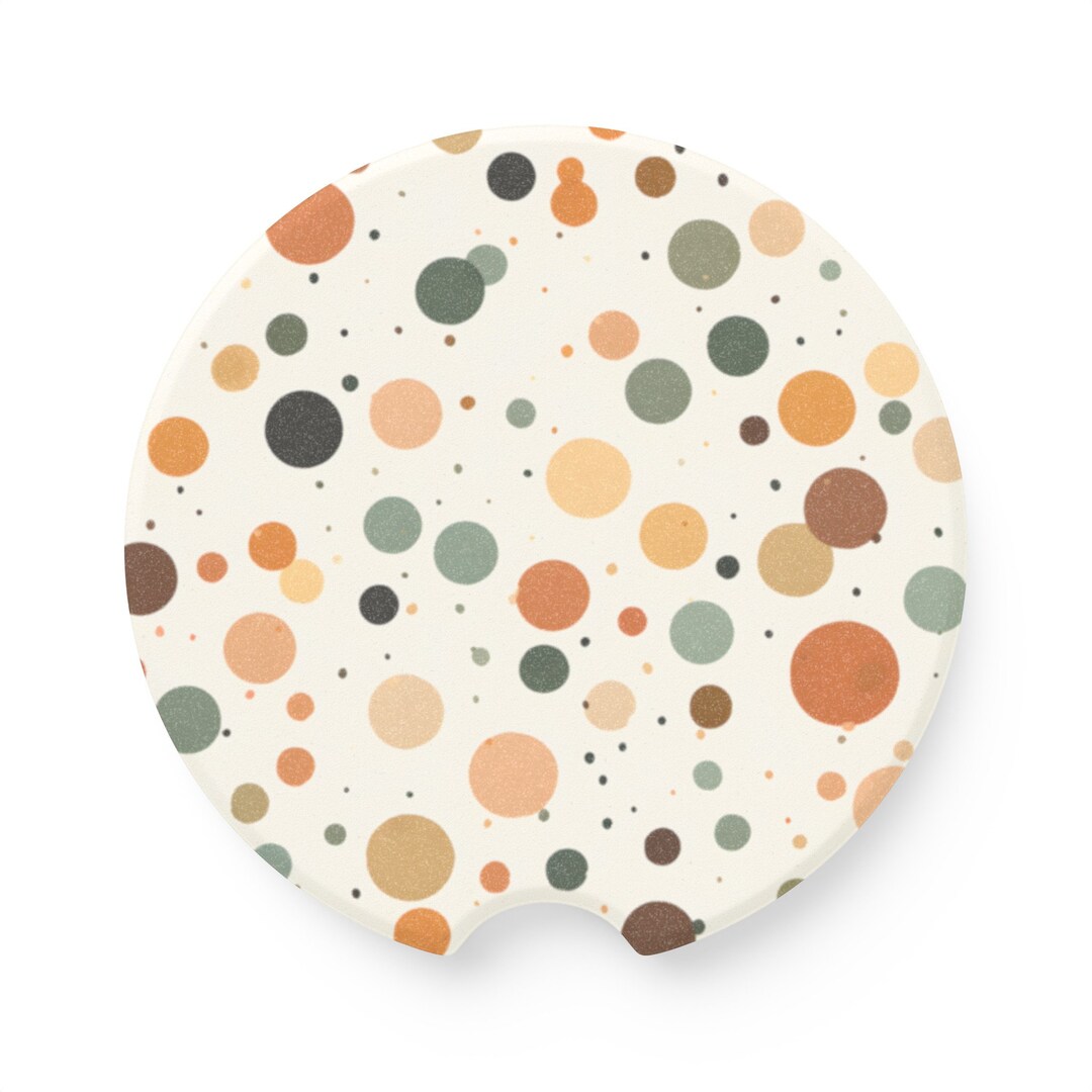 Cute Splatter Pastern - Nuetral Tones - Soapstone Car Coaster - Car ...