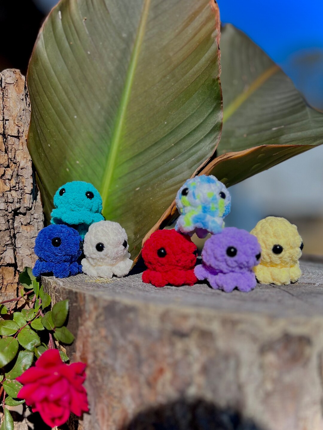 Cute Crochet Homemade Octopus Plush Amigurumi, Option for Added Key ...