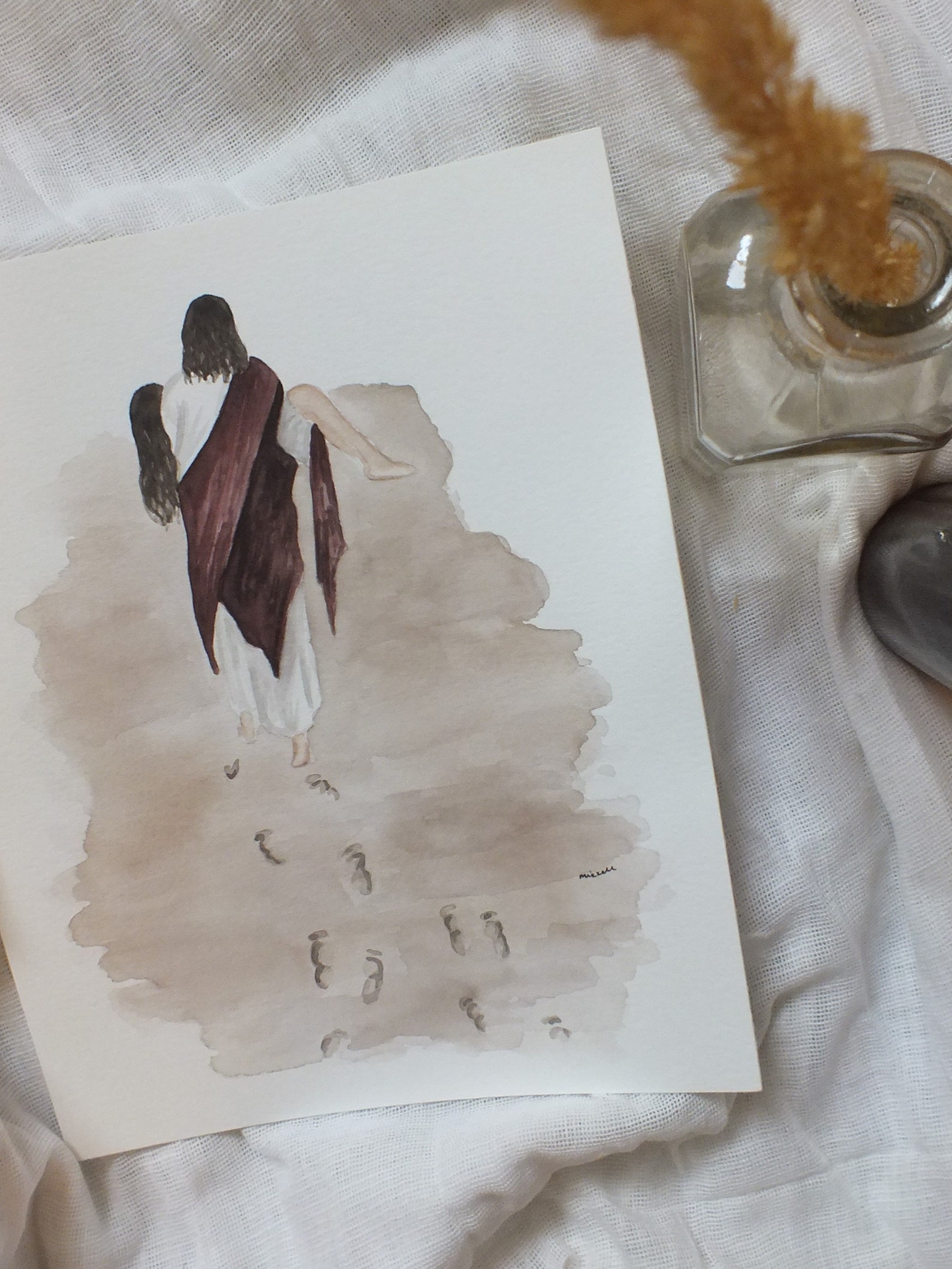 Footprints in the Sand | Religious Artwork | Jesus Christ Artwork ...