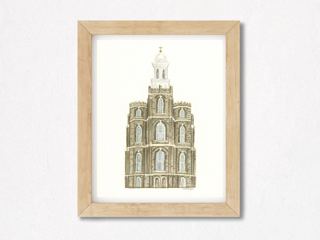 Logan Temple | Temple Watercolor | Temple Art LDS | LDS Home Decor | Ut ...