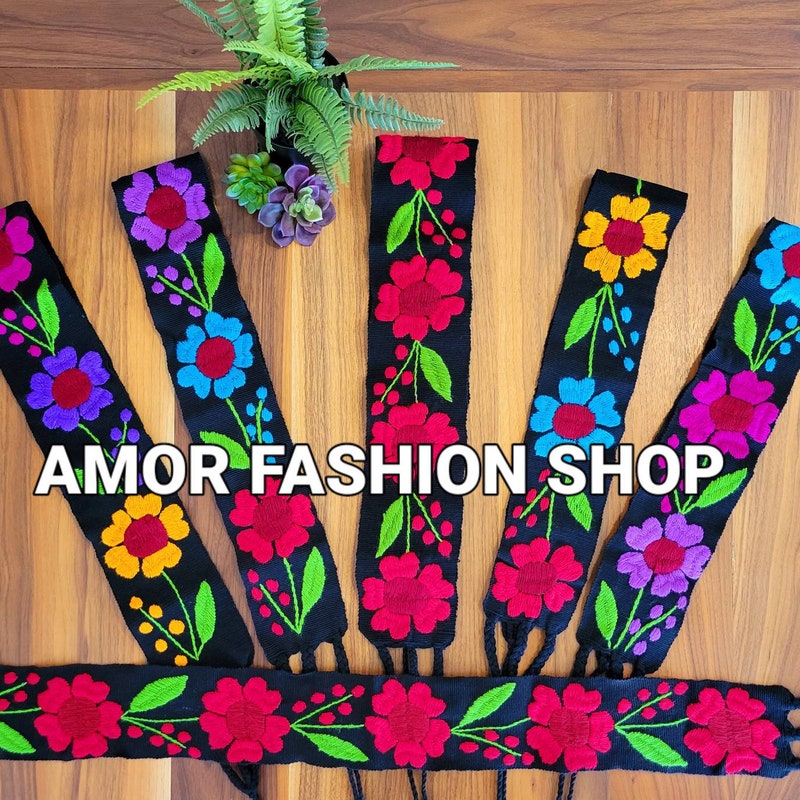 Mexican Embroidered Belts Sash - Etsy