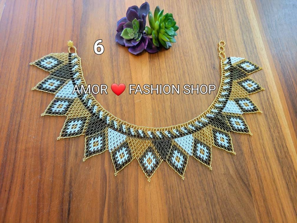 Lovely Beaded Native Tribal Indigenous Collar Necklace/ | Etsy