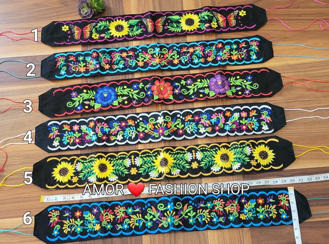 Gorgeous Embroidered Belts Sash in Sunflowers, Floral & Buttlerfly ...