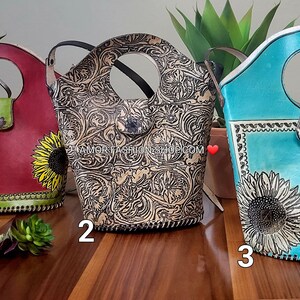 Hand Painted Mexican Canasta Bucket Bag With Top Handle or Crossbody ...