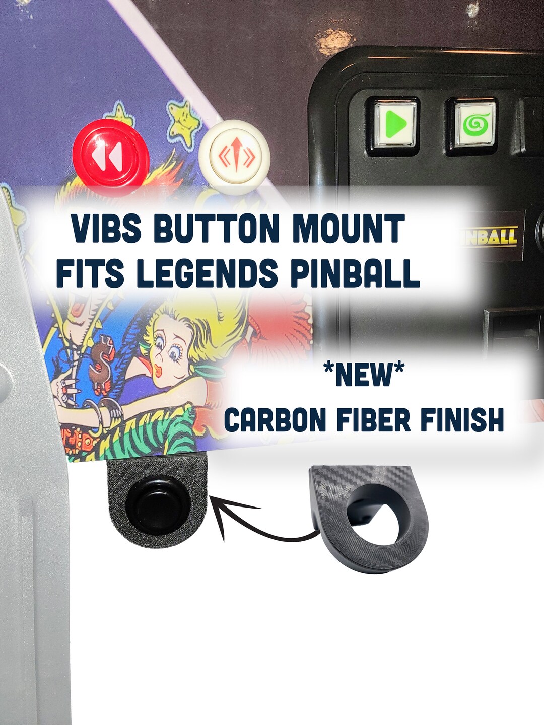 VIBS Button Mounting Bracket - Fits AT Games Legends Pinball - Video ...