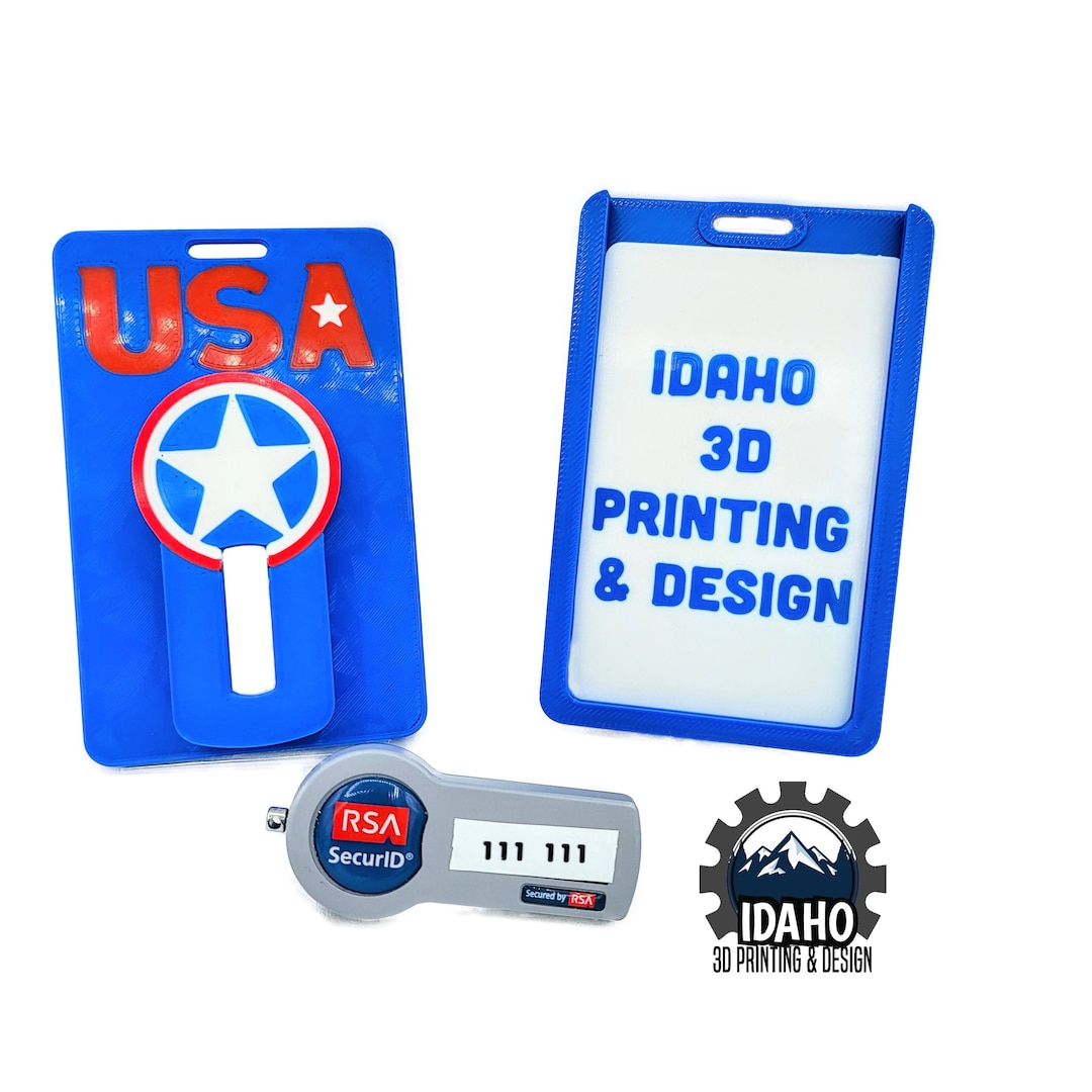 3D Printed RSA Token Holder With up to 3 Badge Slots - USA - Etsy